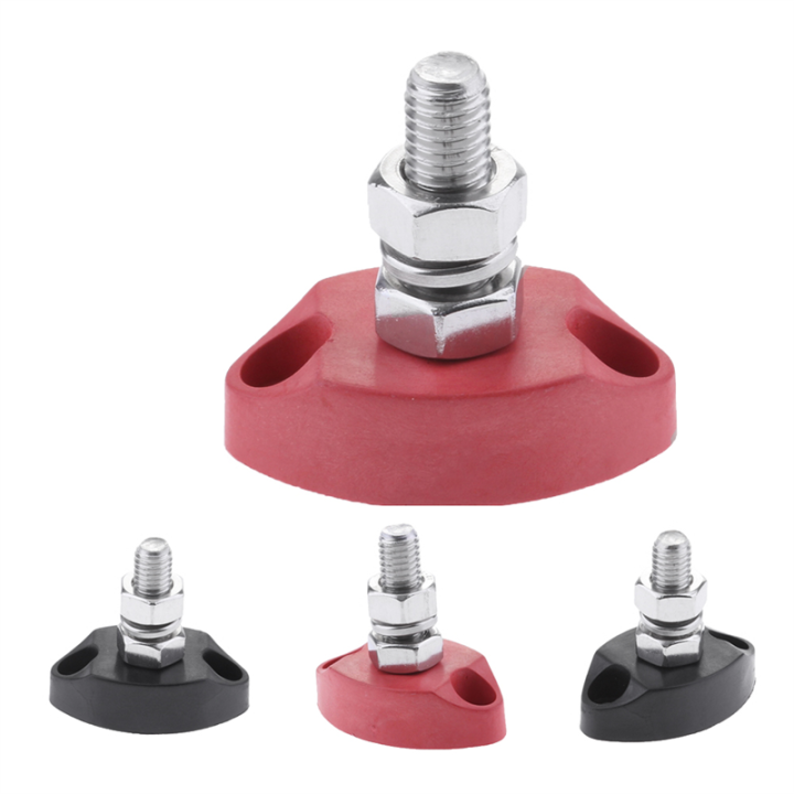 4Pcs DC 12V Bus Bar Terminal Block -1/4 Inch 6mm Positive Single Stud ...