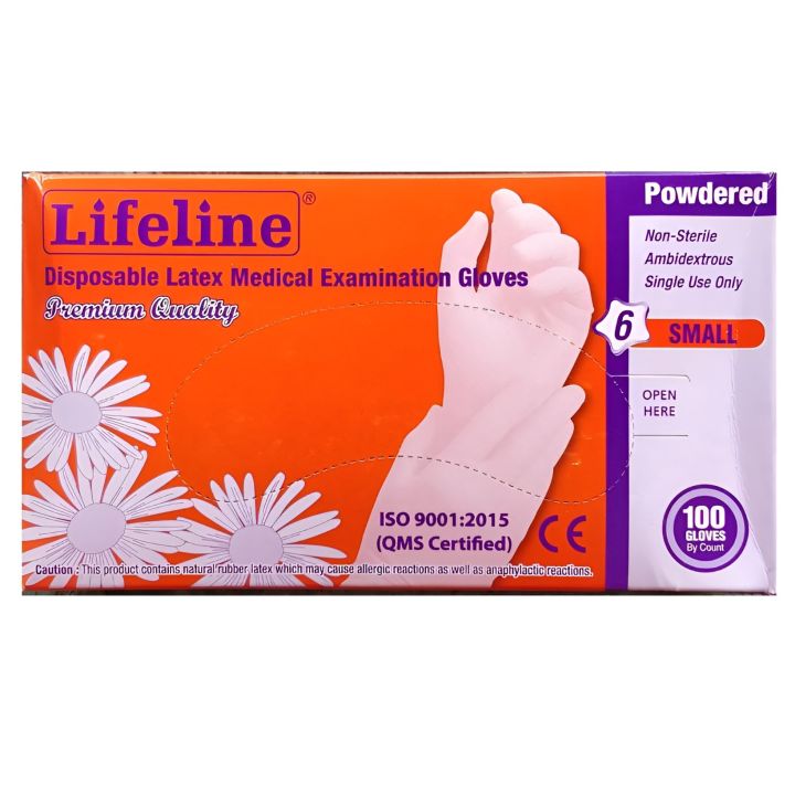 Lifeline Disposable Latex Medical Examination Gloves 100Pcs | Daraz.com.np