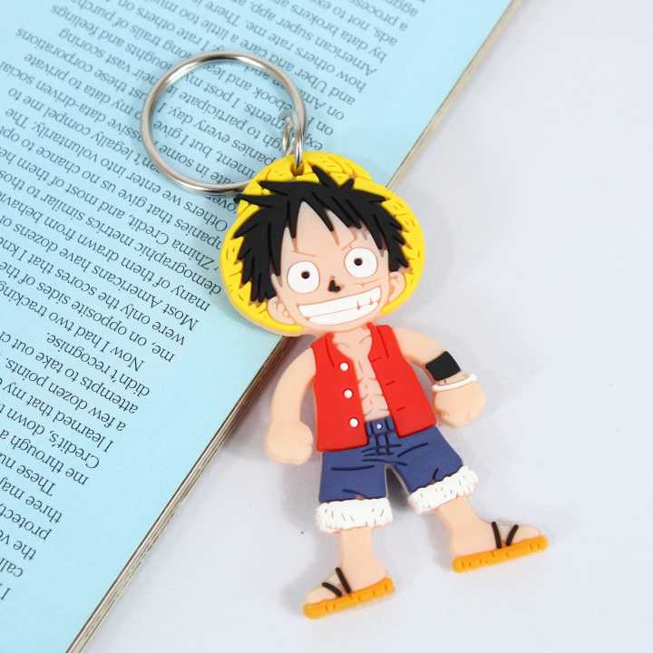 One Piece Anime Character Luffy Keyring Keychain Double Sided Rubber ...