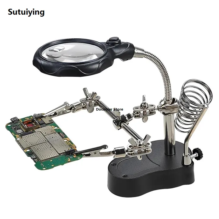 Tool Soldering X3.5 Speed Tuying 12X Auxiliary Clip Magnifier Electric ...