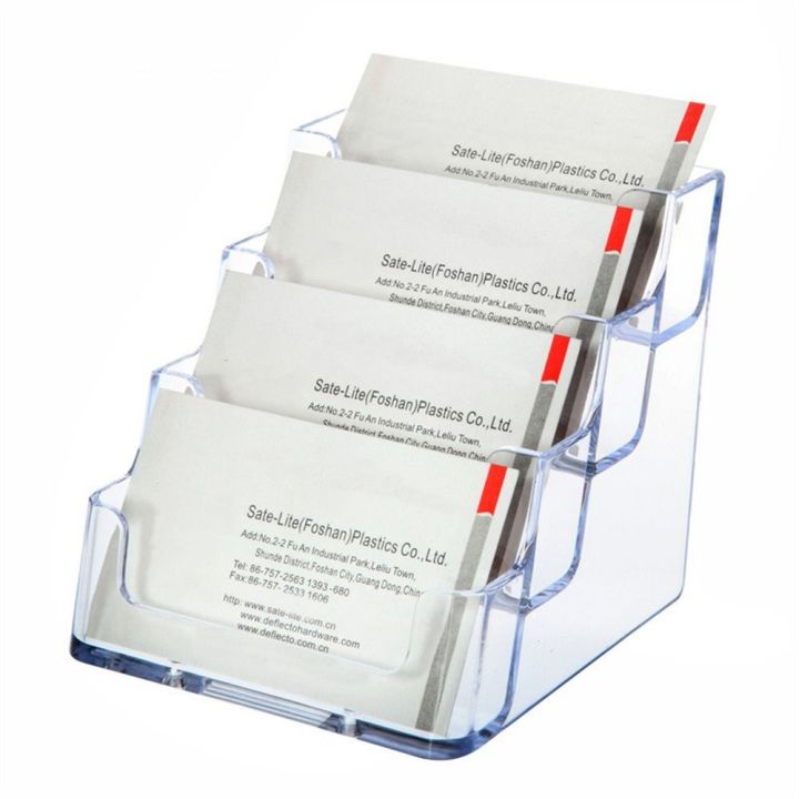 Desktop Plastic Table Organizer Desk Shelf Box Transparent Name Card ...