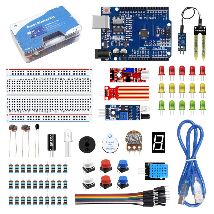 LAFVIN Basic Starter Kit for Arduino Uno Set R3 DIY Kit R3 Board/Breadboard Electronic with ...