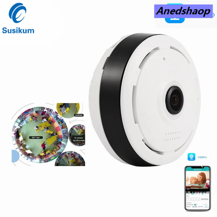 Anedshaop V380 Pro 3MP WIFI 360 Degree Camera Panoramic Fisheye Lens ...