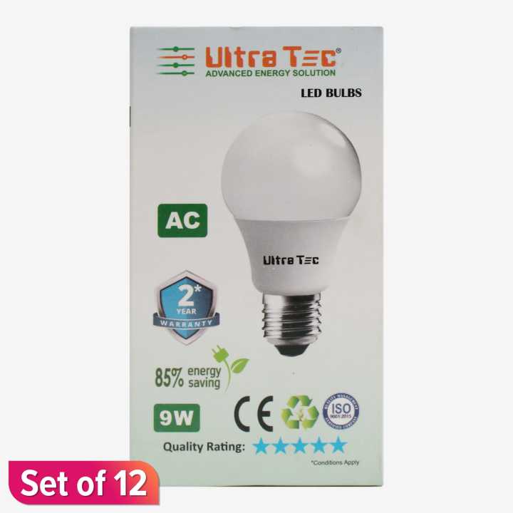 Ultra Tech Led Bulb 9W (E27) Sets Of 12 | Daraz.com.np