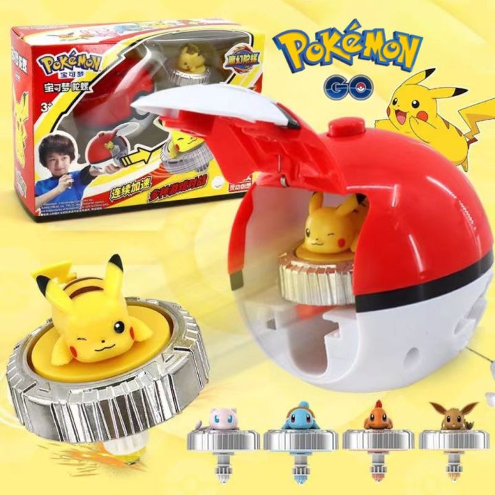 Birthday Gift PVC Spinning Top Pokemon Pikachu Eevee Mew Rotating ...