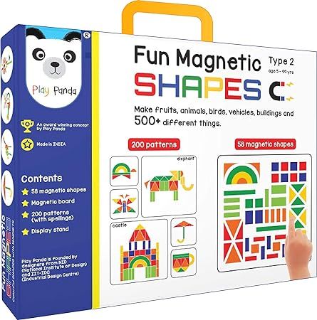 Play Panda Fun Magnetic Shapes All (Junior)Type 2 With 58 Magnetic ...