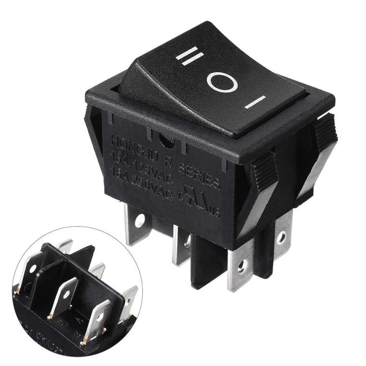 6 Pin Switch AC 250V/16A 125V/20A ON/Off/ON DPDT 6 Pin Latching Rocker ...