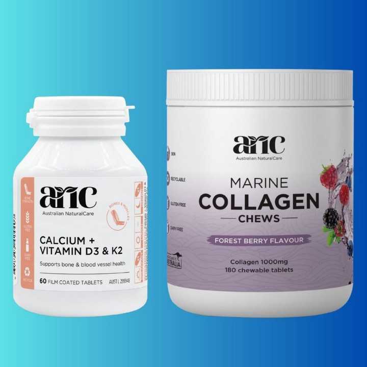 ANC Set of 2 Food Supplements, Calcium + Vitamin D3 & K2, 60 Tabs ...
