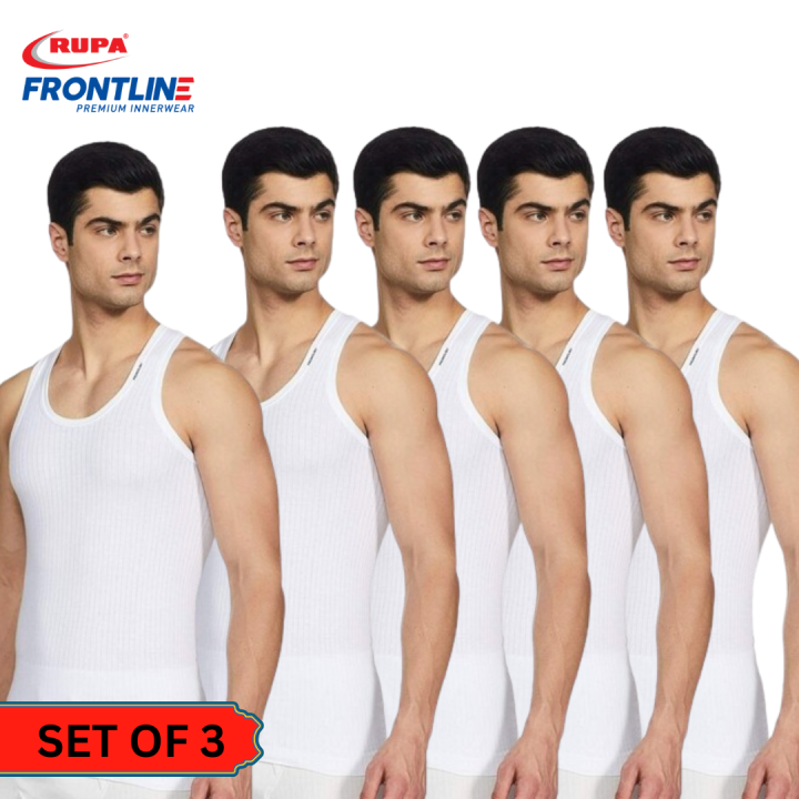Rupa White Frontline Xing RN Vest For Men (Pack Of 5) - Fashion ...