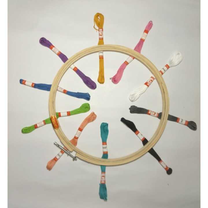 Doli Hand Embroidery Thread (SET NO.: 2) and Embroidery Wooden Frame ...