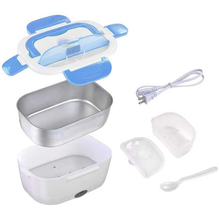2 In 1 Electric Heating Lunch Box 40 W With Spoon And Two Compartments ...