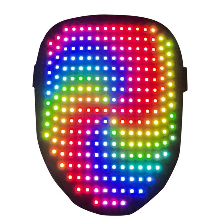 LED Luminous Facemask Light-up Face Mask Costume Mask Gesture Sensing ...