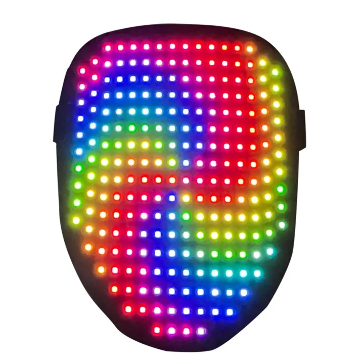 LED Luminous Facemask Light-up Face Mask Costume Mask Gesture Sensing ...