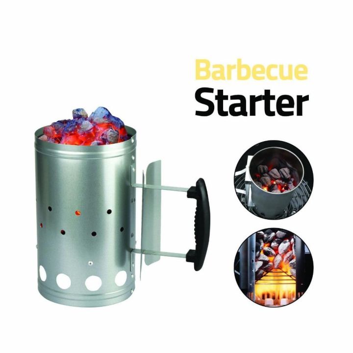 New Wood Handle Fast Fire Stove Carbon Barrels Barbecue Chimney Starter ...