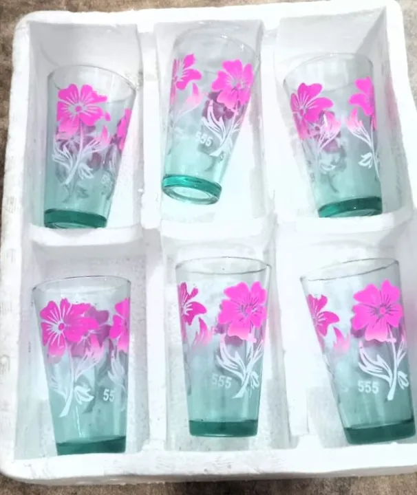 Colorful Water and Juice Glasses (Set of 6),Transparent, Colorful Water ...