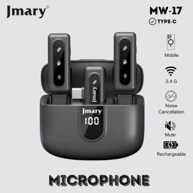 JMARY MW-17 2.4G Wireless Microphone for Mobile (type-c) - Dual ...