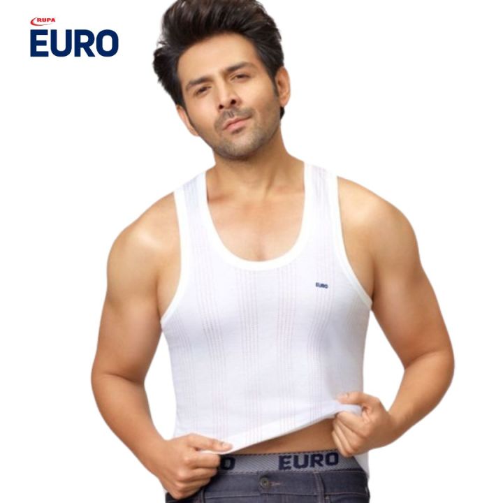 Euro White Honey Comb Design 02 Vest For Men - Fashion | Innerwear For ...