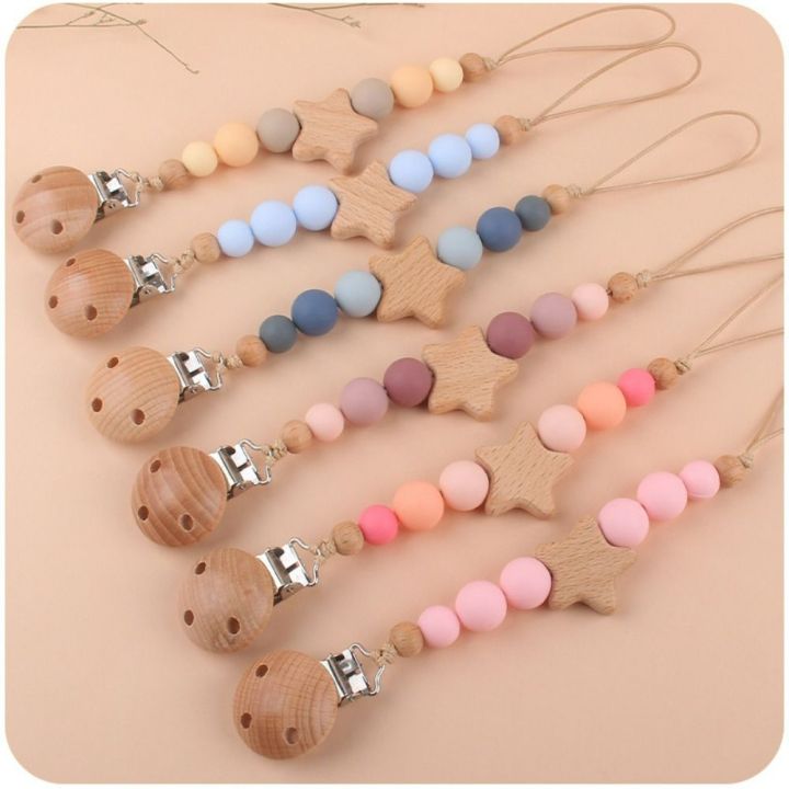 Colorful Baby Children Toddler Soother Holder Wood Baby Teether Toys ...