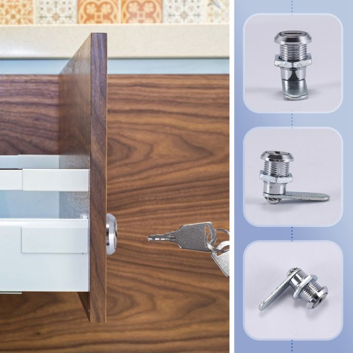 NAMUNY Cam Lock Desk Drawer Lock 16MM + 2 Keys for Arcade Cupboard ...