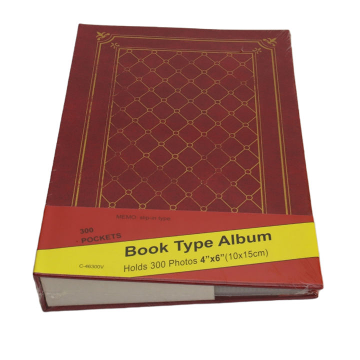 Book Style Wedding Photo Album 4R (4x6) – 300 Photo Capacity with Memo ...