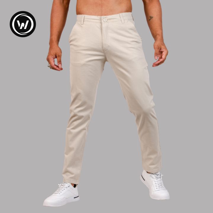 Wraon Light Cream Stretchable Premium Cotton Chinos For Men - Fashion ...