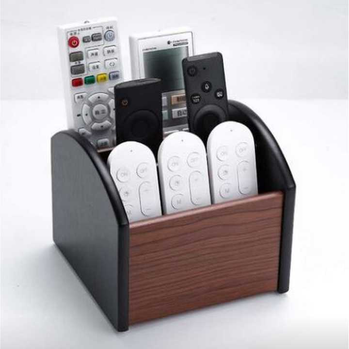 Remote Control Holder Remote Caddy Organizer Wood Desk Organizers With ...