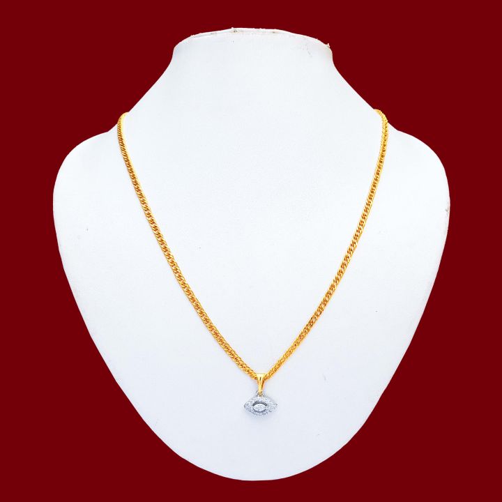Panchadhatu Stone Studded Pendant With Gold Plated Chain Necklace For ...