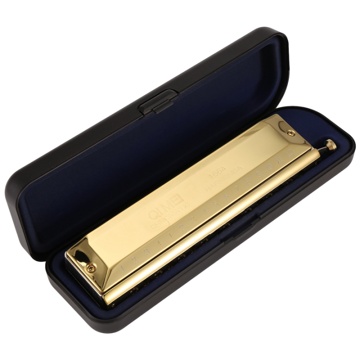 CGearuppt Chromatic Harmonica 16 Hole 64 Tone Mouth Organ Instrumentos ...