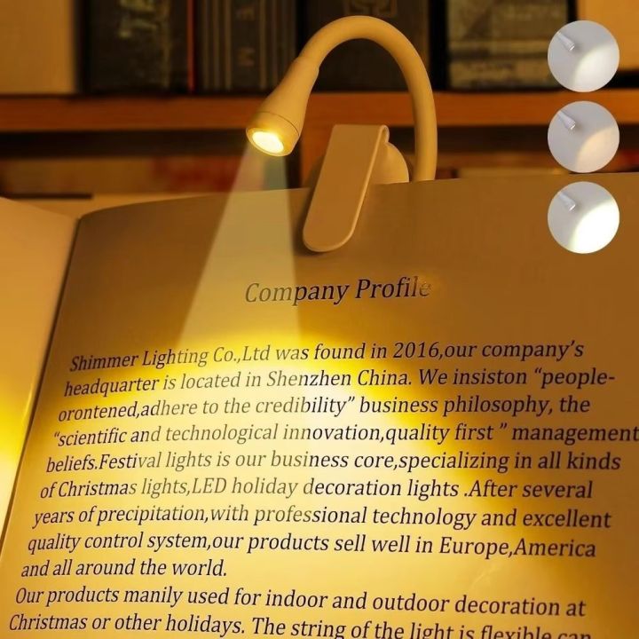 Multifunctional Adjustable Clip Mini LED Book Light 3 Color Portable ...