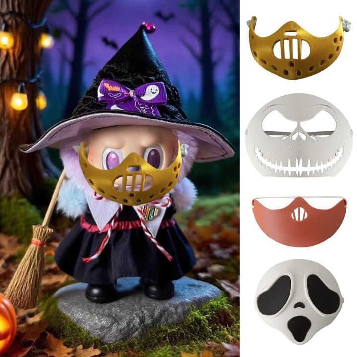 Creative White Ghost Labubu Doll Mask Plastic 3D Printed Cosplay Mask ...