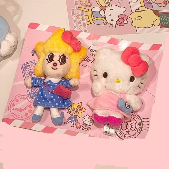 Cartoon 10cm Sanrio Plush Doll Hello Kitty Kt Cat Stuffed Plushies Cute Girl Bag Accessories ...