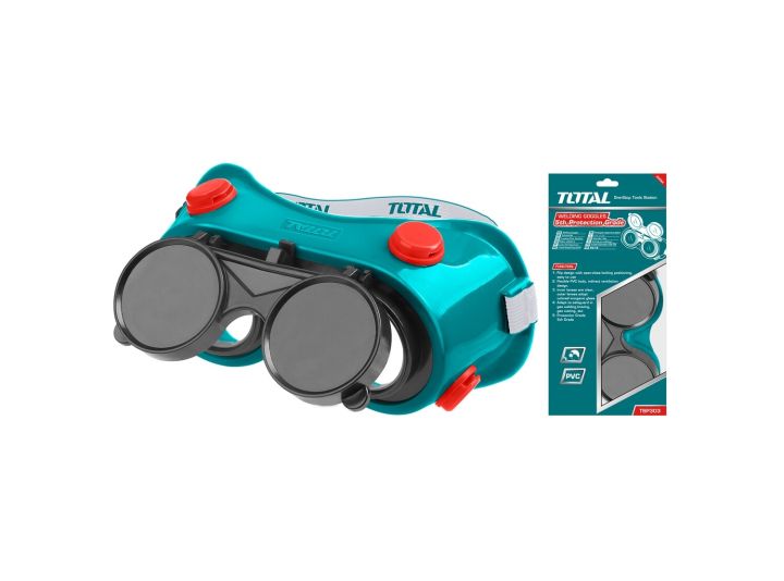 Total Safety Welding Goggles with Flip-Up Front Lens, Dark Green: Black ...