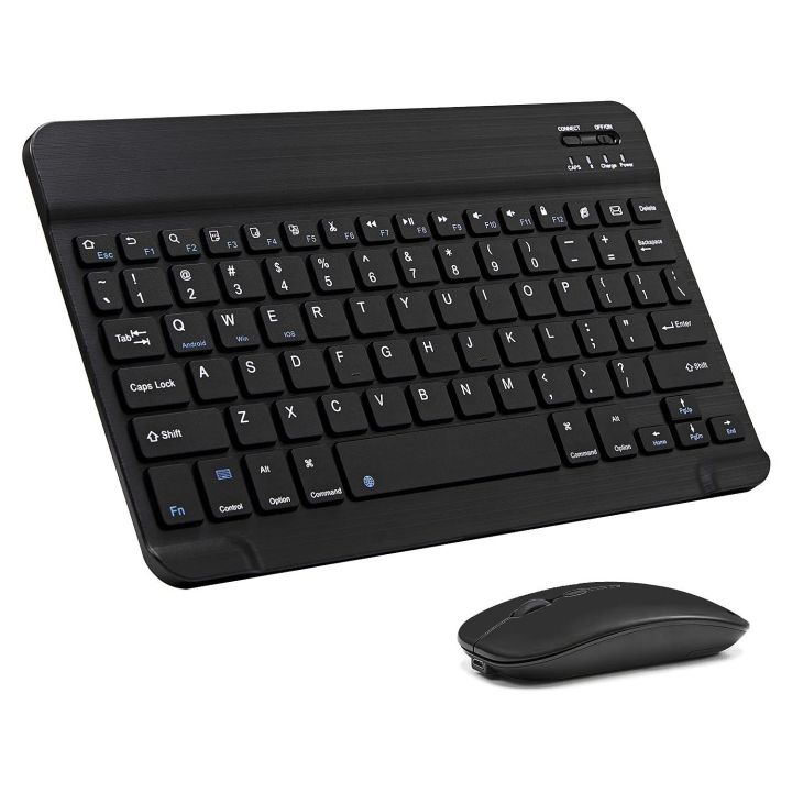 Ultra Slim Rechargeable Wireless Bluetooth Keyboard And Mouse Combo Multi Device Compatibility