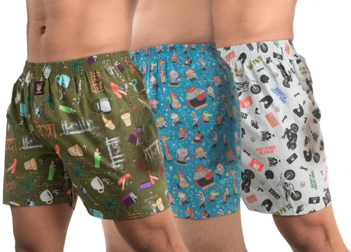 ONE HORN – FUNKY PRINT COMBO PACK OF 3 (60x60 Premium Cotton) | Daraz ...