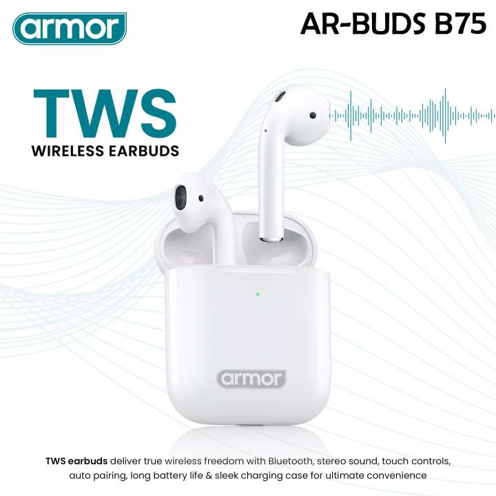 Armor B75 BT TWS Earpod |Dual Mic ENC | High Bass| 50ms Low Latency ...