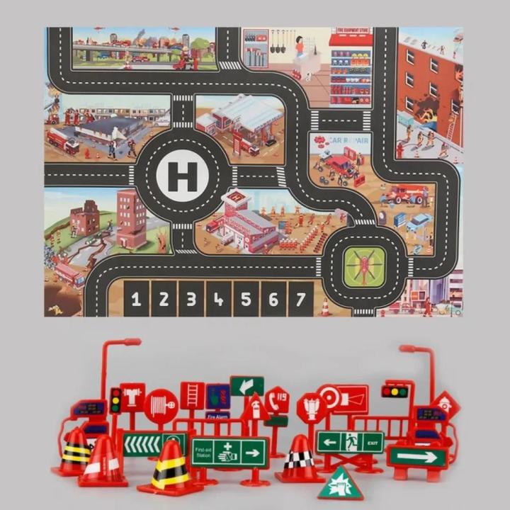 Cizzy Baby Play Mat City Traffic Road Map Mat Carpet City Car Parking ...