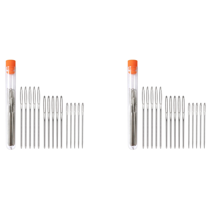 NXFDSIOZ 2X Darning Needle Big Eye Sewing Needle in Transparent Tube ...