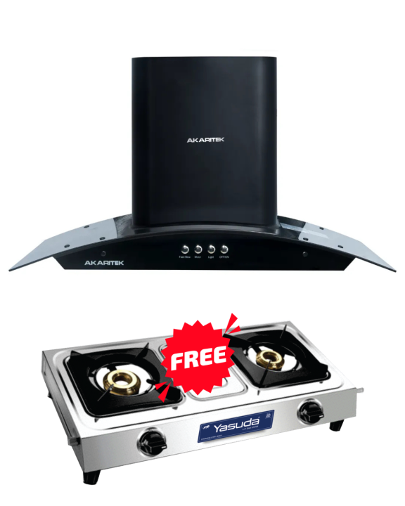 Akaritek 900MM Stainless Steel Baffle Filter with Touch Sensor Chimney AK-C90TA1 - Akaritek ...