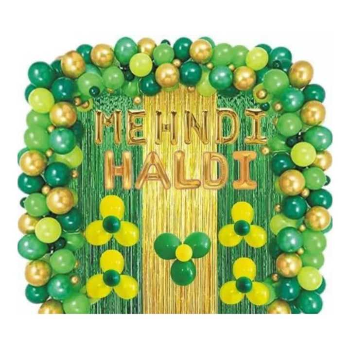 Haldi Mehndi Ceremony Decoration Pack of 50 items Decoration Kit Letter ...