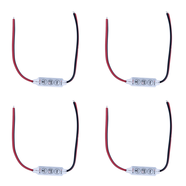4X Mini 3 Keys Controller Dimmer for 3528 5050 LED Single Color Strip ...