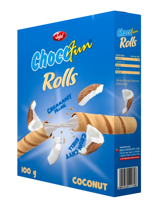 Chocofun Rolls-Coconut (5gm x 10pcs x 2tray) | Daraz.com.np