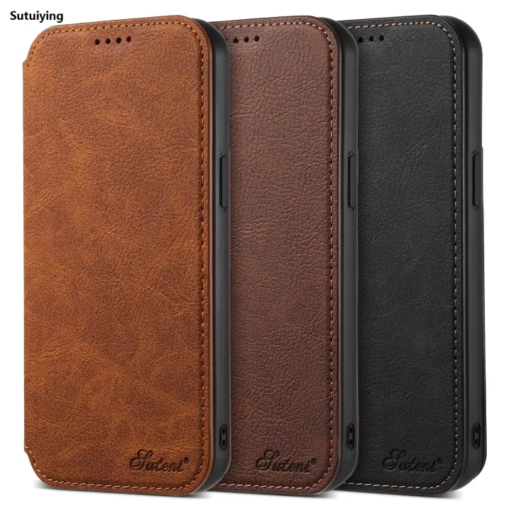 Sutuiying SUTENI Compatible Wireless Charging Leather Phone Case For ...