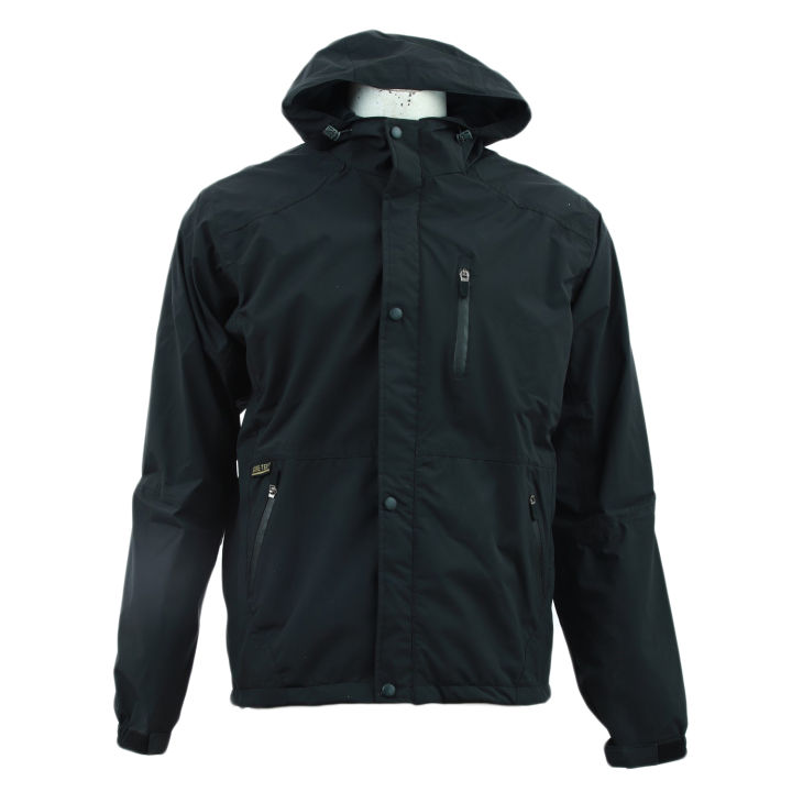 Black Polyester Front Zippered And Button Design Inner Fur Jacket For ...