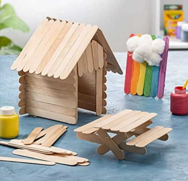 Multipurpose 100 Count 3.6 Inch Wooden Sticks For Popsicle Sticks ...