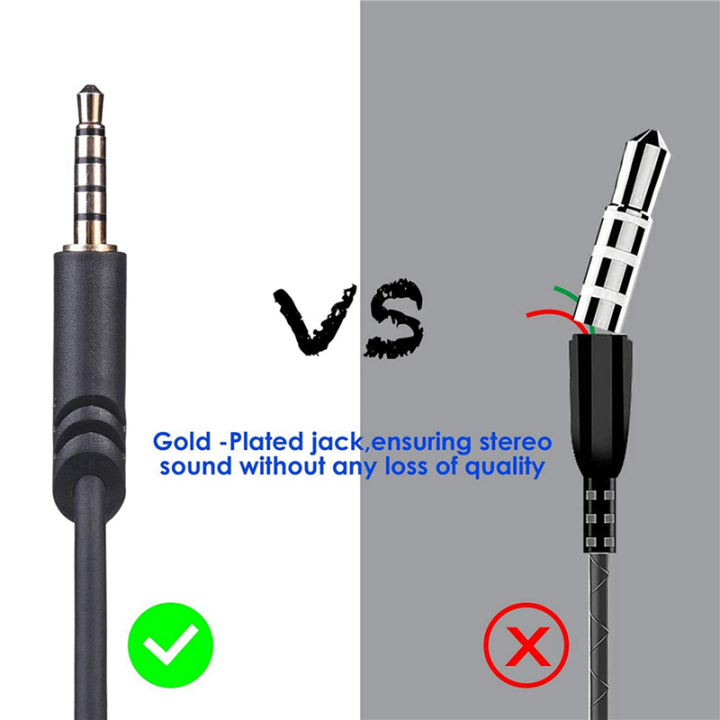 10X Replacement Headset Cable, 2.0M Inline Mute Cable Cord for Gaming ...