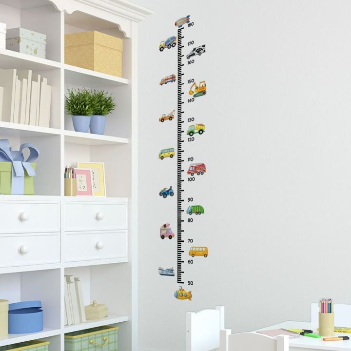 Growth Chart Waterproof Height Sticker Cars Truck Tractor Bulldozer ...