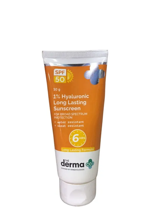 The Derma Co 1% Hyaluronic Long Lasting Sunscreen SPF 50 & PA++++, 50gm ...