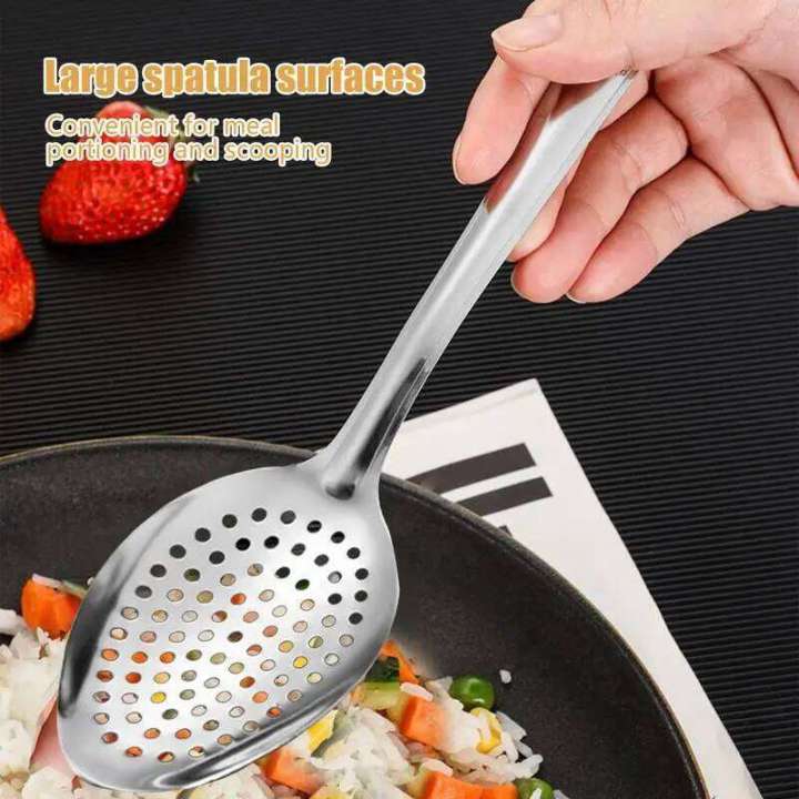 Metal Slotted 15IN Spoon Nonstick Utensil Skimmer Spatula Tools For ...
