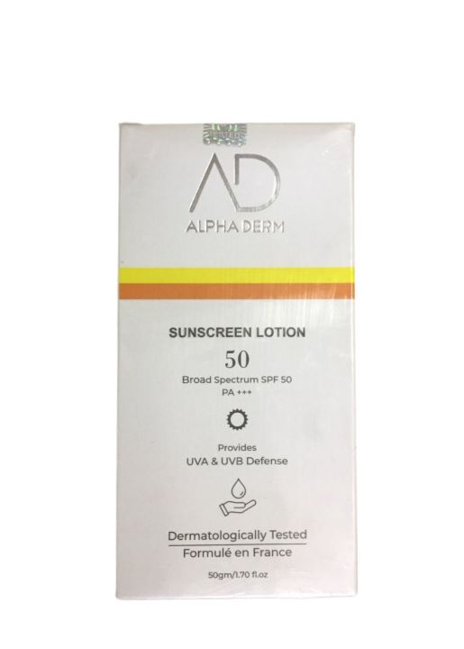 Alphaderm Sunscreen Lotion, SPF 50+++, 50gm | Daraz.com.np