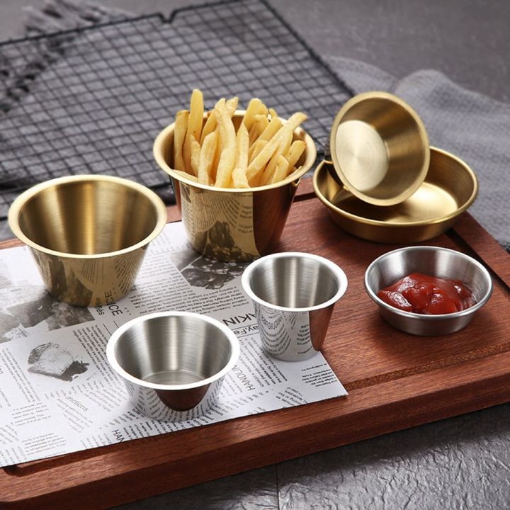 French Fries Premium Western Sauce Condiment Container Mini Stainless ...